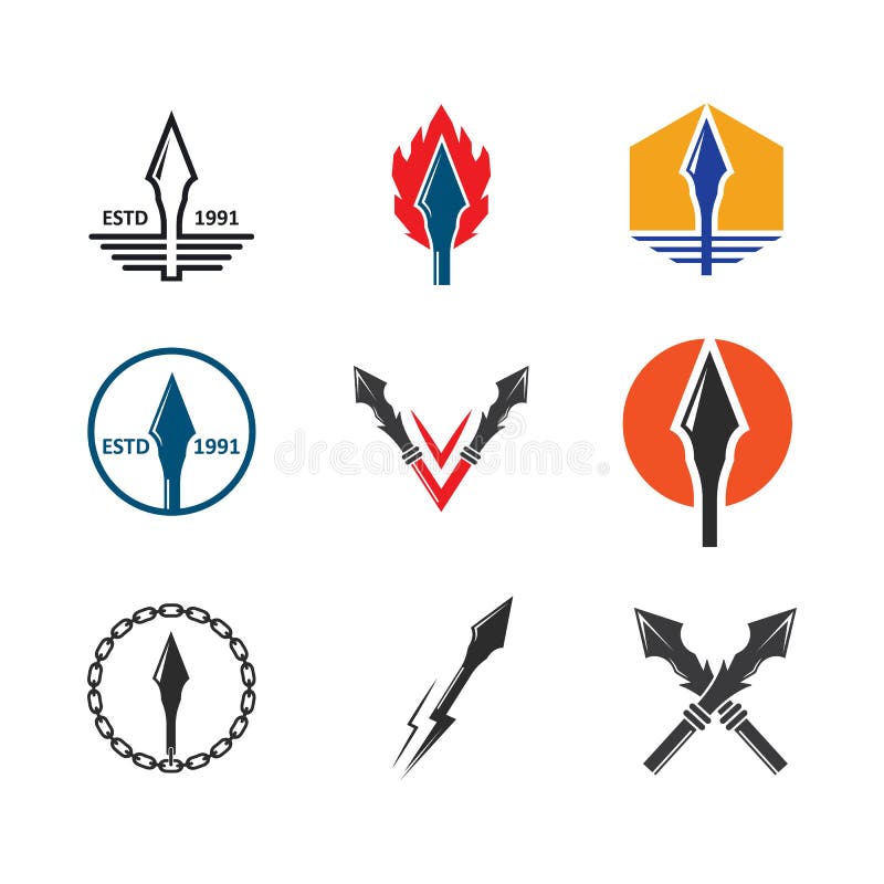 Spear Icon Set Vector Illustration Design Stock Vector - Illustration ...