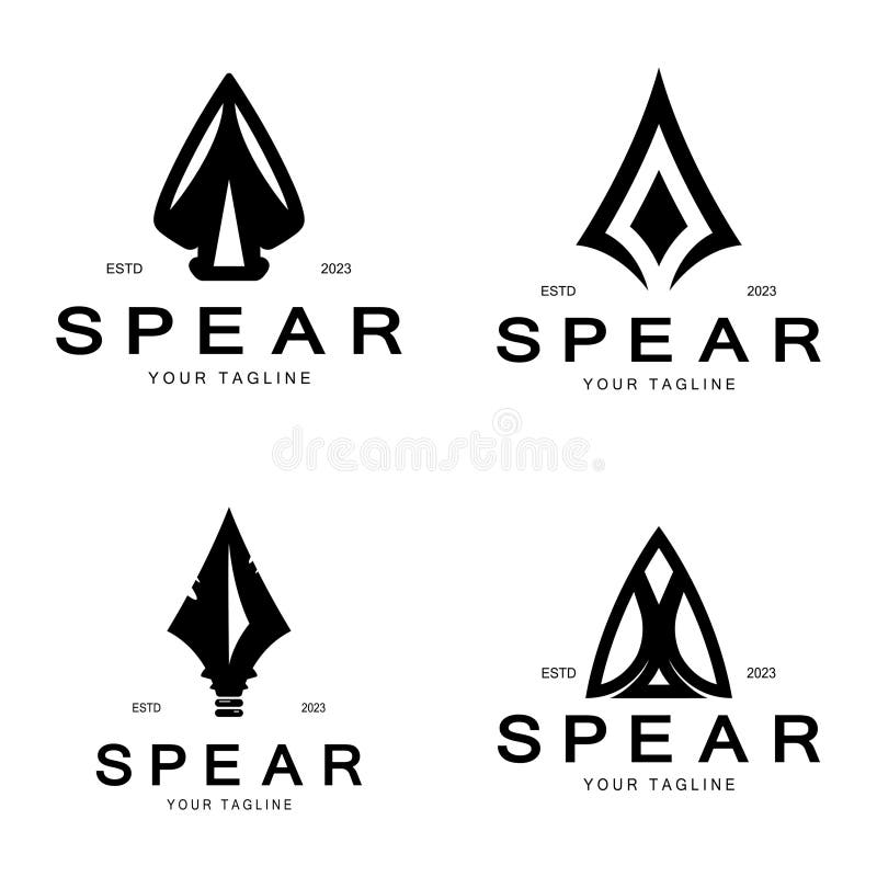 Spear Logo Icon Vector Illustration Design.Head Spear Logo Vintage ...