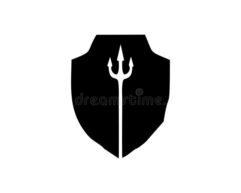 Spear and Shield Silhouette Vector Design. Stock Vector - Illustration ...