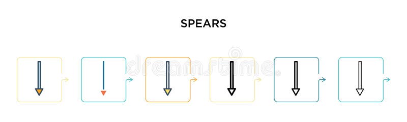 Set of Spears of Different Types and Sizes Stock Vector - Illustration ...