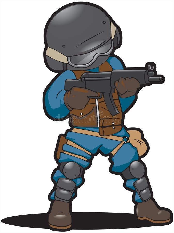 Spec ops stock vector. Illustration of swat, mashinegun - 10115815