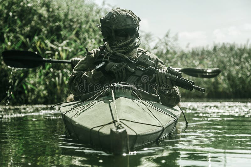 Spec Ops In The Military Kayak Stock Photo - Image of amphibious, kayak ...