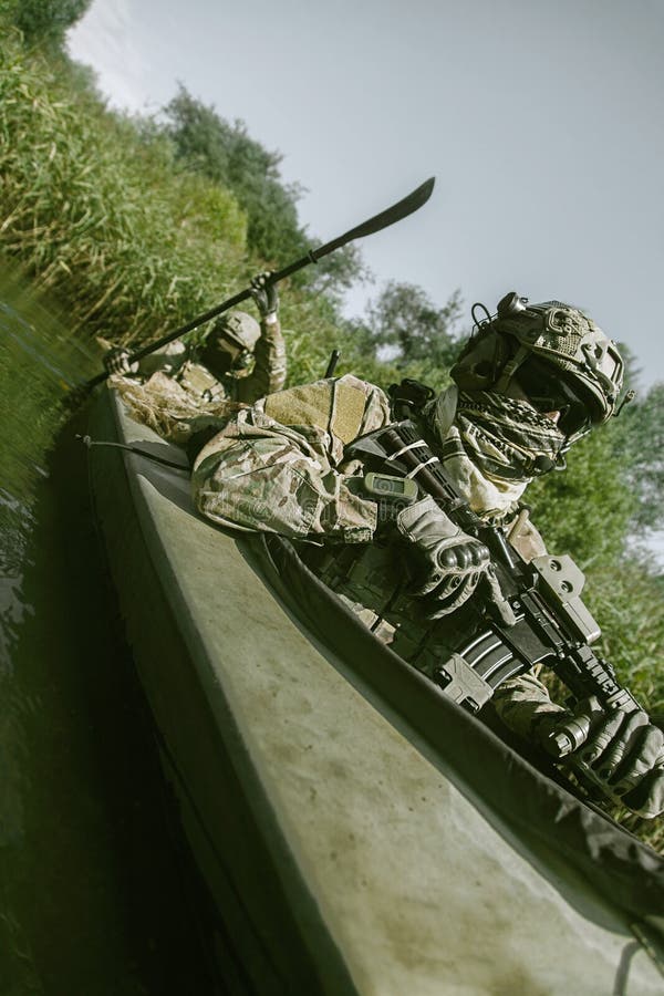 Spec Ops in the Military Kayak Stock Photo - Image of raid, canoe: 81924816
