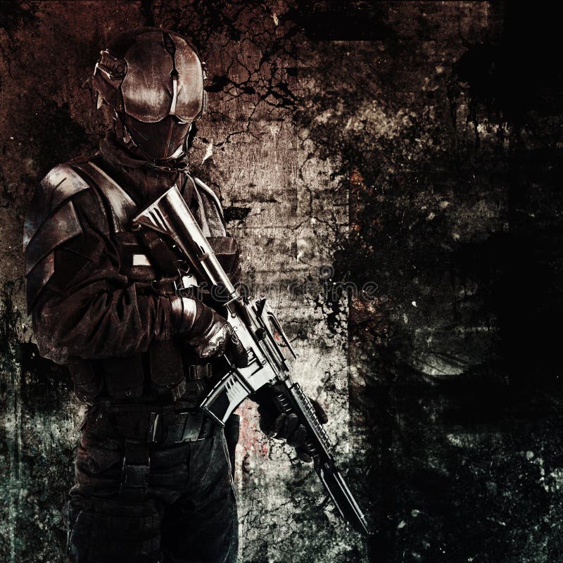 Spec Ops Police Officer SWAT Stock Image - Image of armor, hand: 69901545