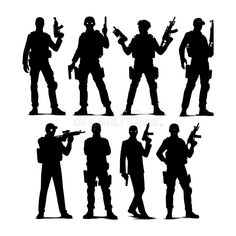 Spec ops silhouettes stock vector. Illustration of military - 337311208