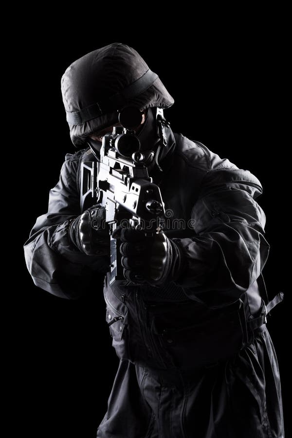 Special Ops Soldier In Black