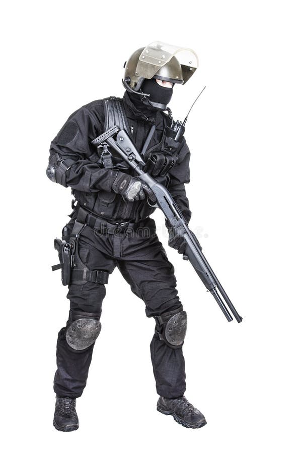 Spec Ops Soldier with Shotgun Stock Photo - Image of spec, copyspace ...