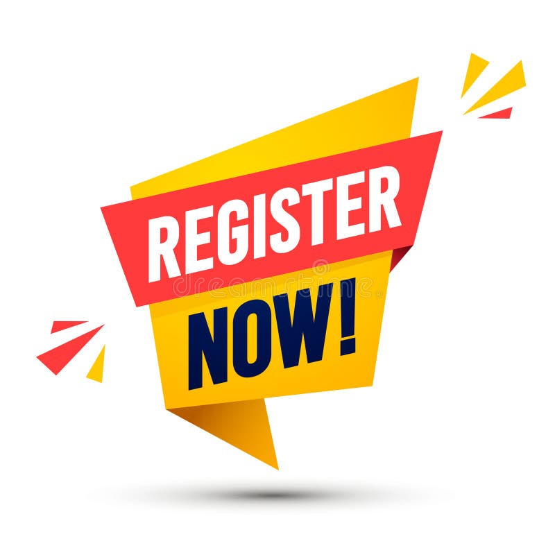 Dynamic Label with Text Register Now Stock Vector - Illustration of ...