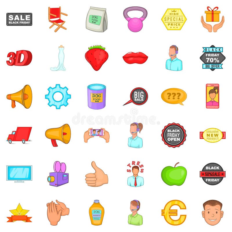 Special Advertising Icons Set, Cartoon Style Stock Vector ...