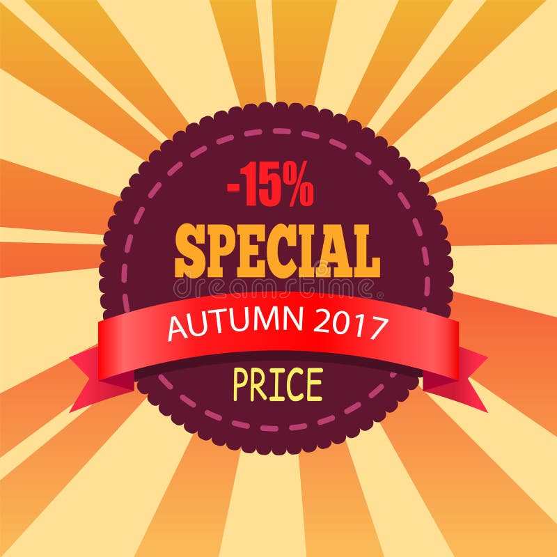 - 15 Special Autumn Price Promo Label Design Ilustración del Vector ...