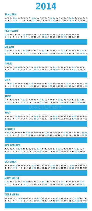 Special blue calendar stock vector. Illustration of page - 30714147