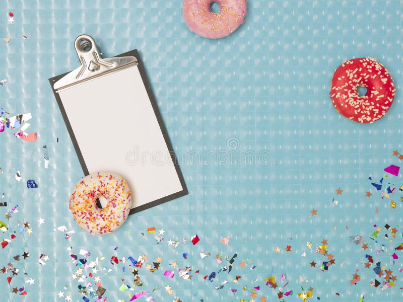 Special Blue Effect Background with Donuts and Doughnuts and Carnival ...
