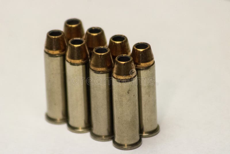 38 Special Bullets Standing in Rows Stock Photo - Image of brass, metal ...