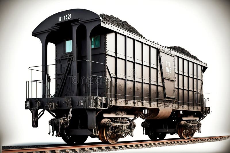 Special Cargo Train for Transportation of Coal in Open Wagons Stock ...