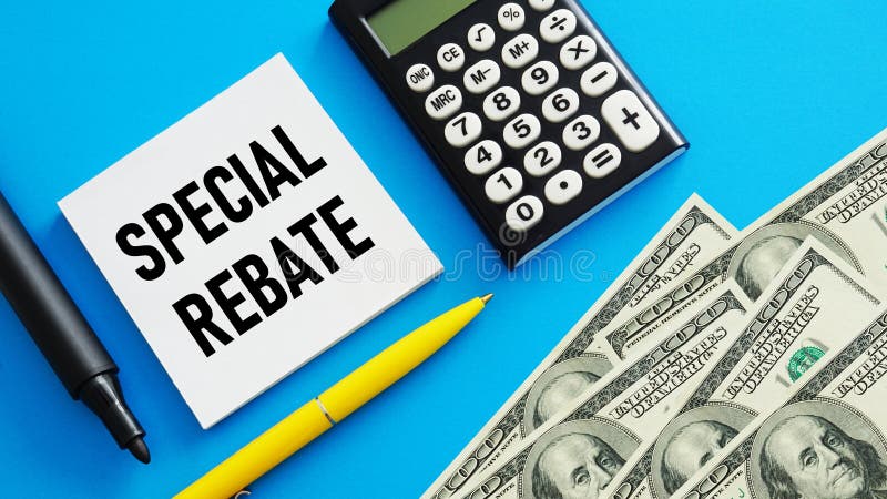 Special Cash Rebate is Shown Using the Text Stock Photo - Image of ...