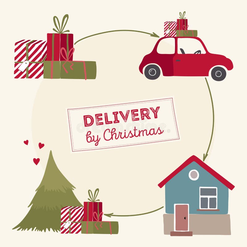 Christmas delivery stock vector. Illustration of claus - 16854330
