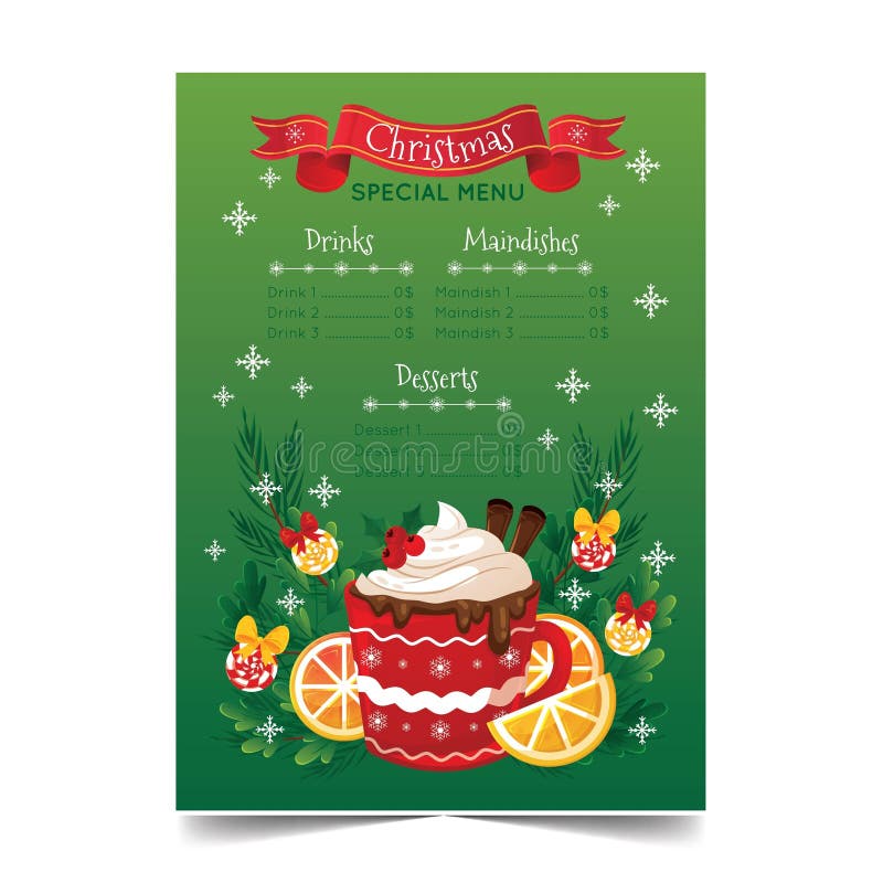 Special Christmas Festive Menu Design Template Stock Vector ...