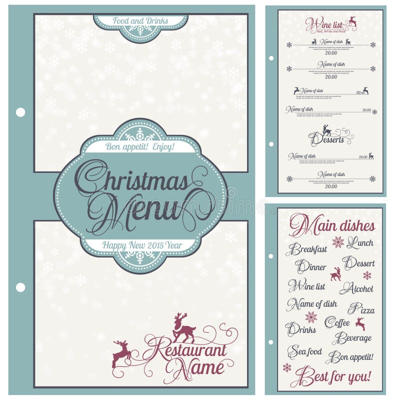 Special Christmas Festive Menu Design. Stock Vector - Illustration of ...
