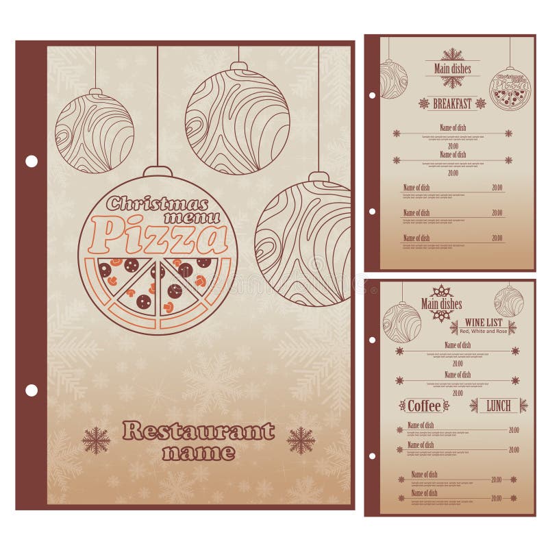 Special Christmas Restaurant Menu for Pizza Stock Vector - Illustration ...