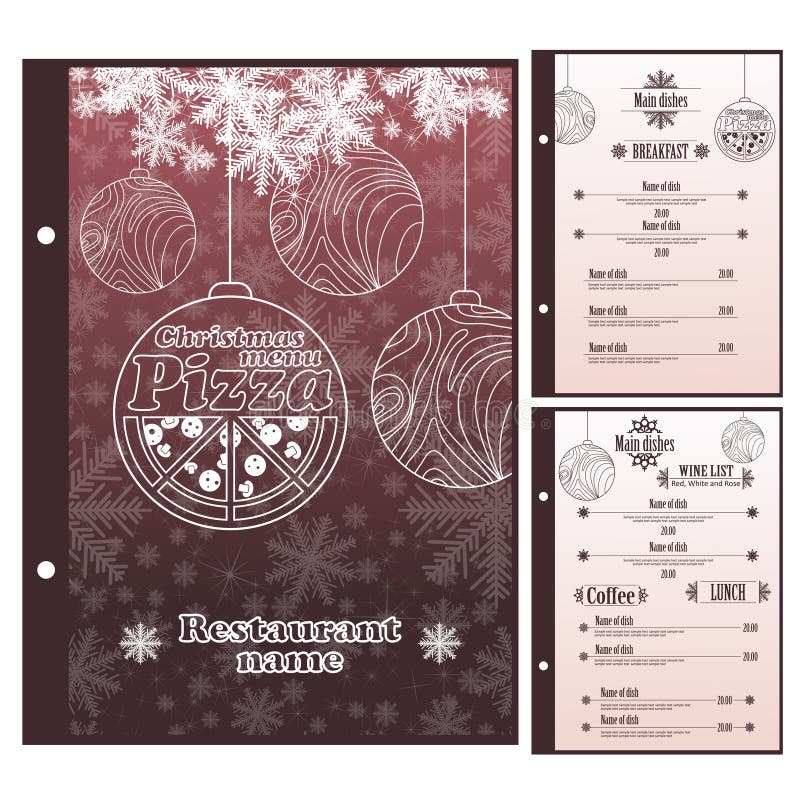 Special Christmas Restaurant Menu for Pizza Stock Vector - Illustration ...