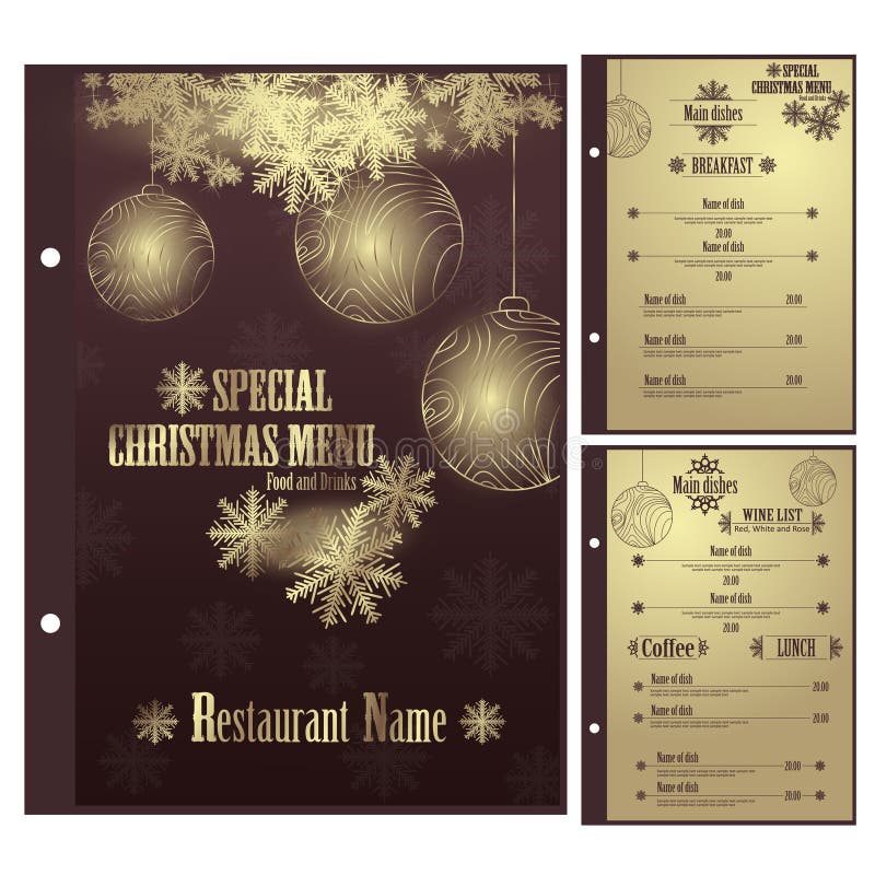 Retro Style Blank Christmas Menu Stock Illustration - Illustration of ...