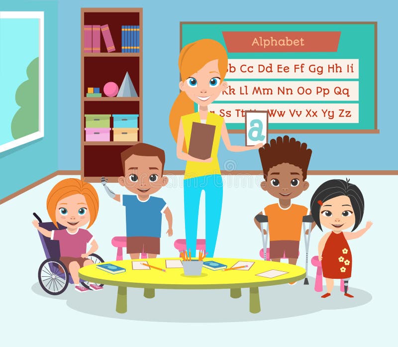 A Special Class of Disabled Children. Children with Disabilities Stock ...