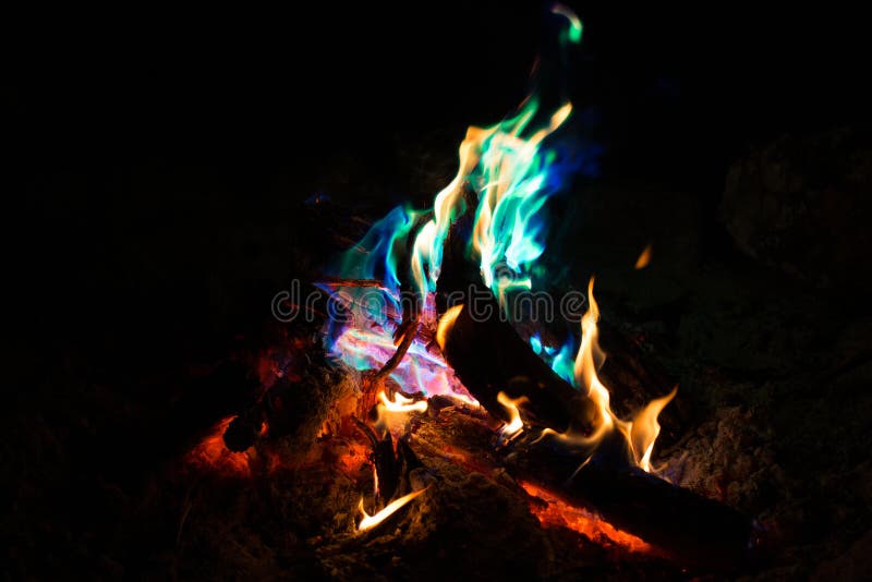 Colored Bonfire Flames in Australia Stock Image - Image of bonfire ...