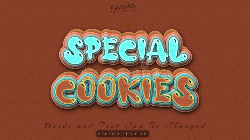 Special Cookies Text Effect Stock Vector - Illustration of rudiments ...