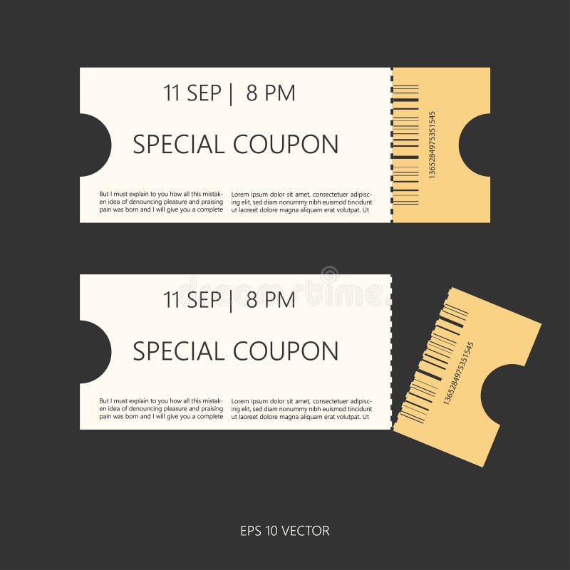 Special Coupon Design Layout Stock Vector - Illustration of admit ...