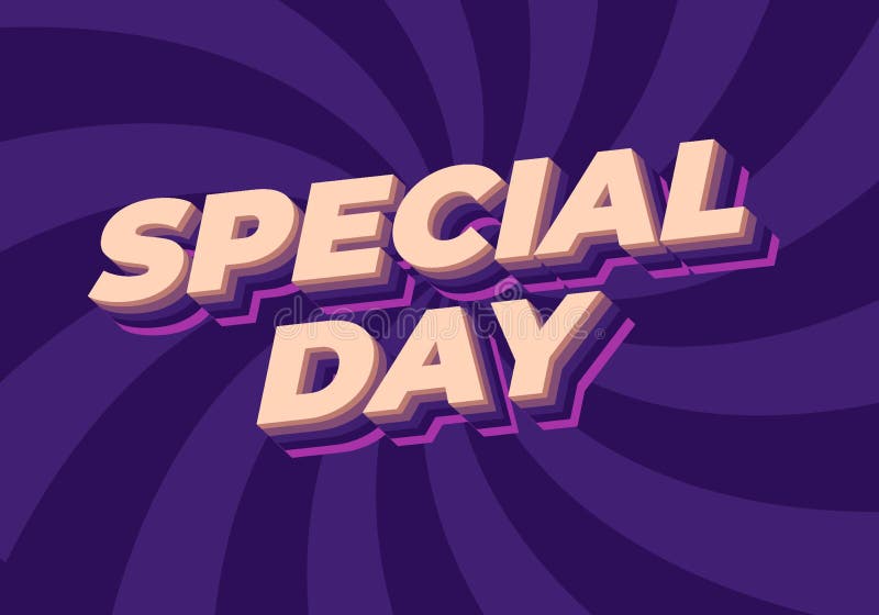 Special Day Text Effect In 3d Style With Eye Catching And Good Colors Stock Vector