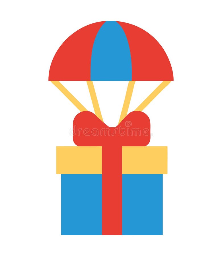 Special Delivery Air Drop stock illustration. Illustration of package ...