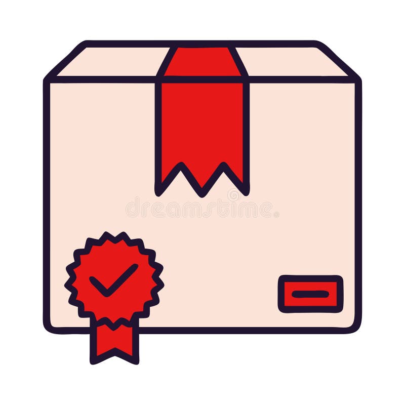 Special Delivery Box with Red Seal Stock Illustration - Illustration of ...