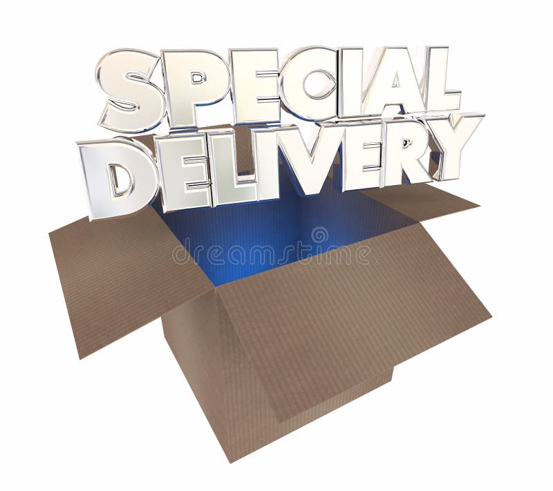 Special Delivery Cardboard Box Shipment Opening Stock Illustration ...