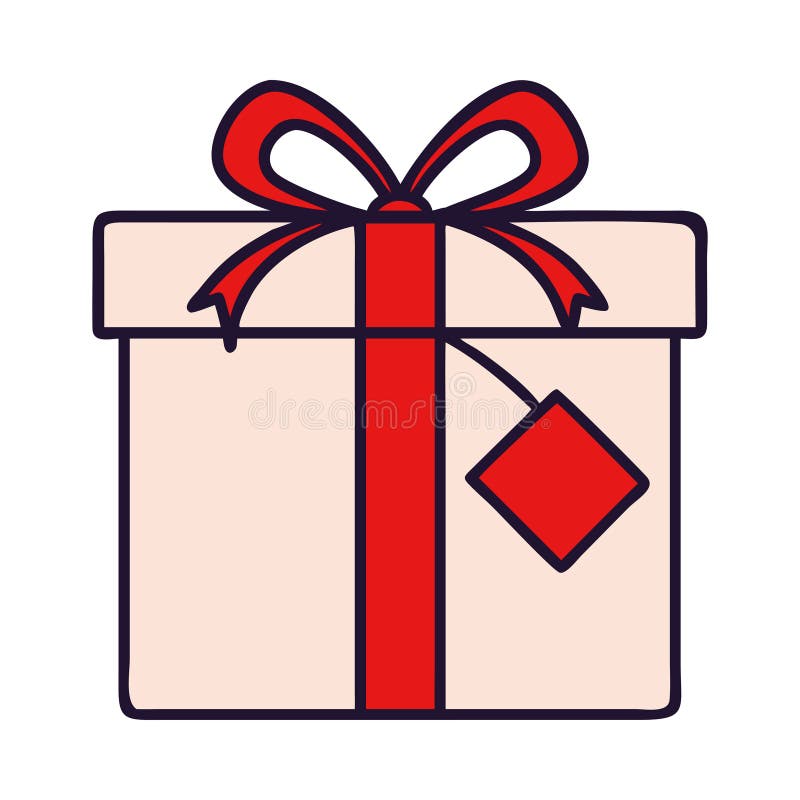 Special Delivery Gift Box with Ribbon Stock Illustration - Illustration of special, service ...