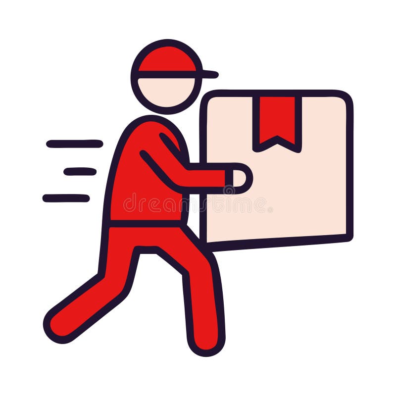 Special Delivery Man with Package Stock Vector - Illustration of ...