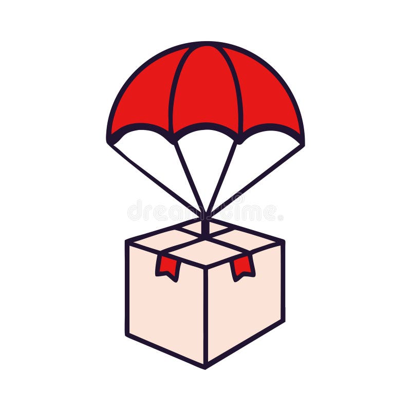 Special Delivery Package with Parachute Stock Vector - Illustration of icon, isolated: 365605197