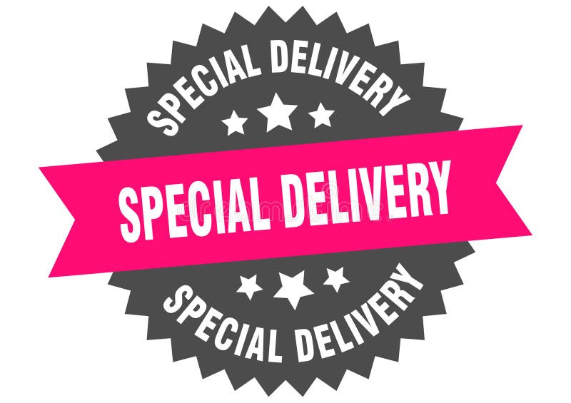 Special Delivery. Special Delivery Round Pink Label Isolated on ...