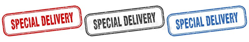 Special Delivery Square Isolated Sign Set. Special Delivery Stamp Stock ...
