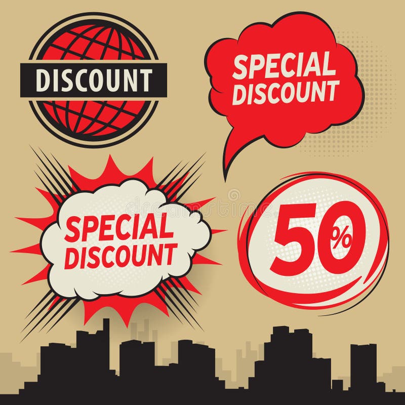 Special Discount or Offer Stickers Set Stock Vector - Illustration of ...
