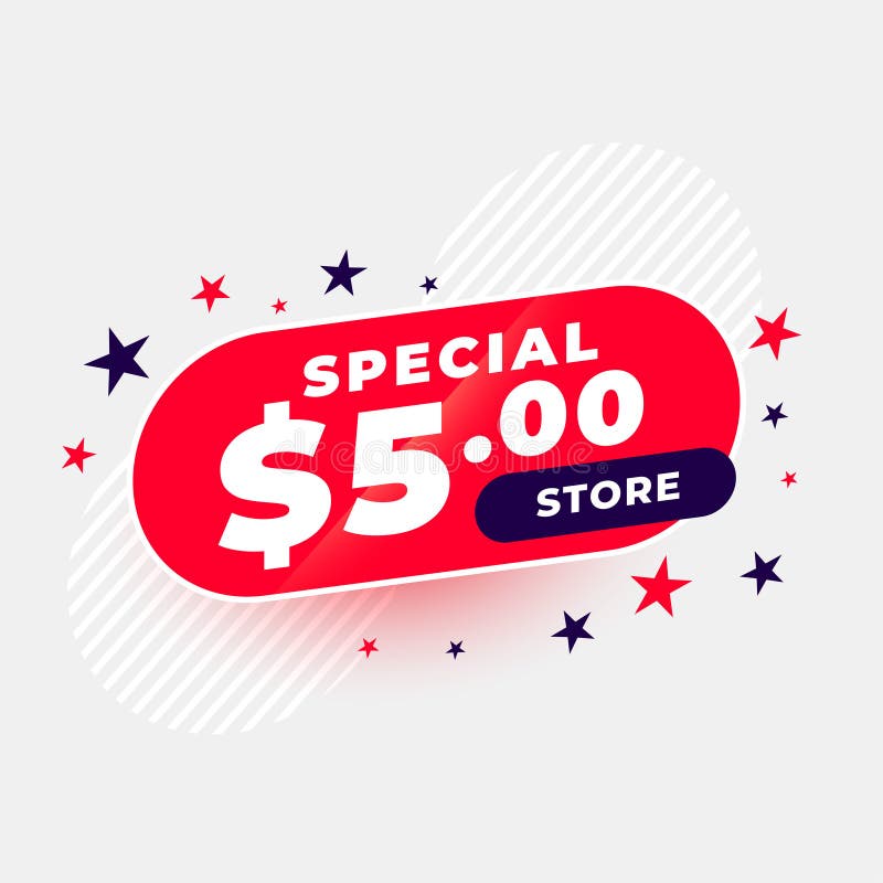 Special Dollar Five Store Banner Stock Vector - Illustration of poster ...