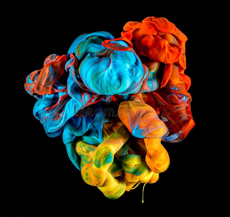 Coloured Liquid Floating in Space Stock Image - Image of alien, blob ...