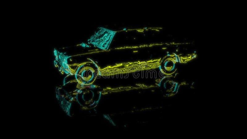 Rendering 3D Animation, Horse Carriage Model on a Black Background ...