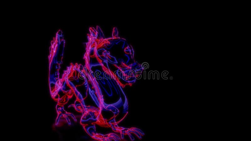 Rendering 3D Animation, VISUAL EFFECTS Fire Chinese Dragon Model on a ...