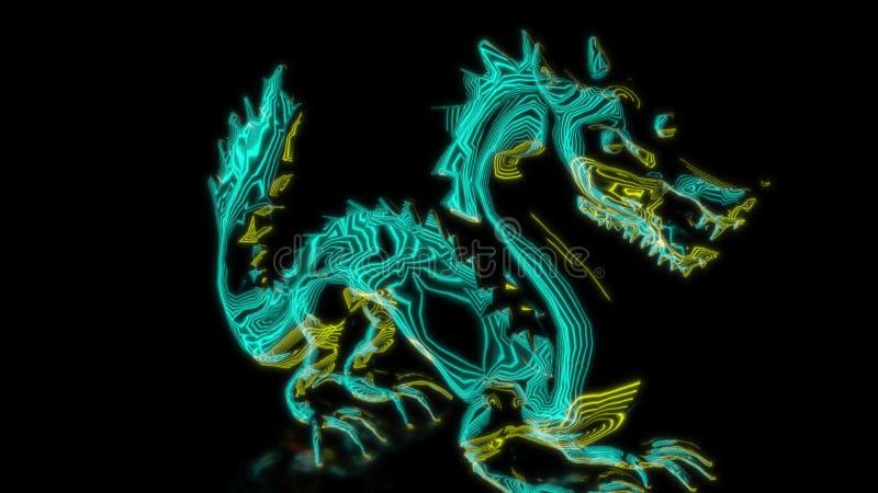 Rendering 3D Animation, VISUAL EFFECTS Fire Chinese Dragon Model on a ...