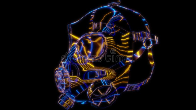Rendering 3D Animation, VISUAL EFFECTS Gas Mask Model on a Black ...