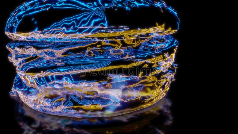 Rendering 3D Animation, VISUAL EFFECTS Hamburger Model on a Black ...
