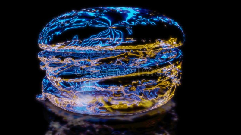 Rendering 3D Animation, VISUAL EFFECTS Hamburger Model on a Black ...