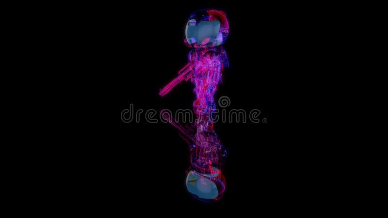 3D Animation Rendering, Intergalactic Warrior Model on a Black ...