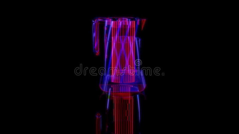 Rendering 3D Animation, Kettle Model on a Black Background Stock ...