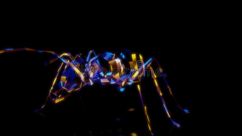 Rendering 3D Animation, VISUAL EFFECTS Low Poly Ant Model on a Black ...